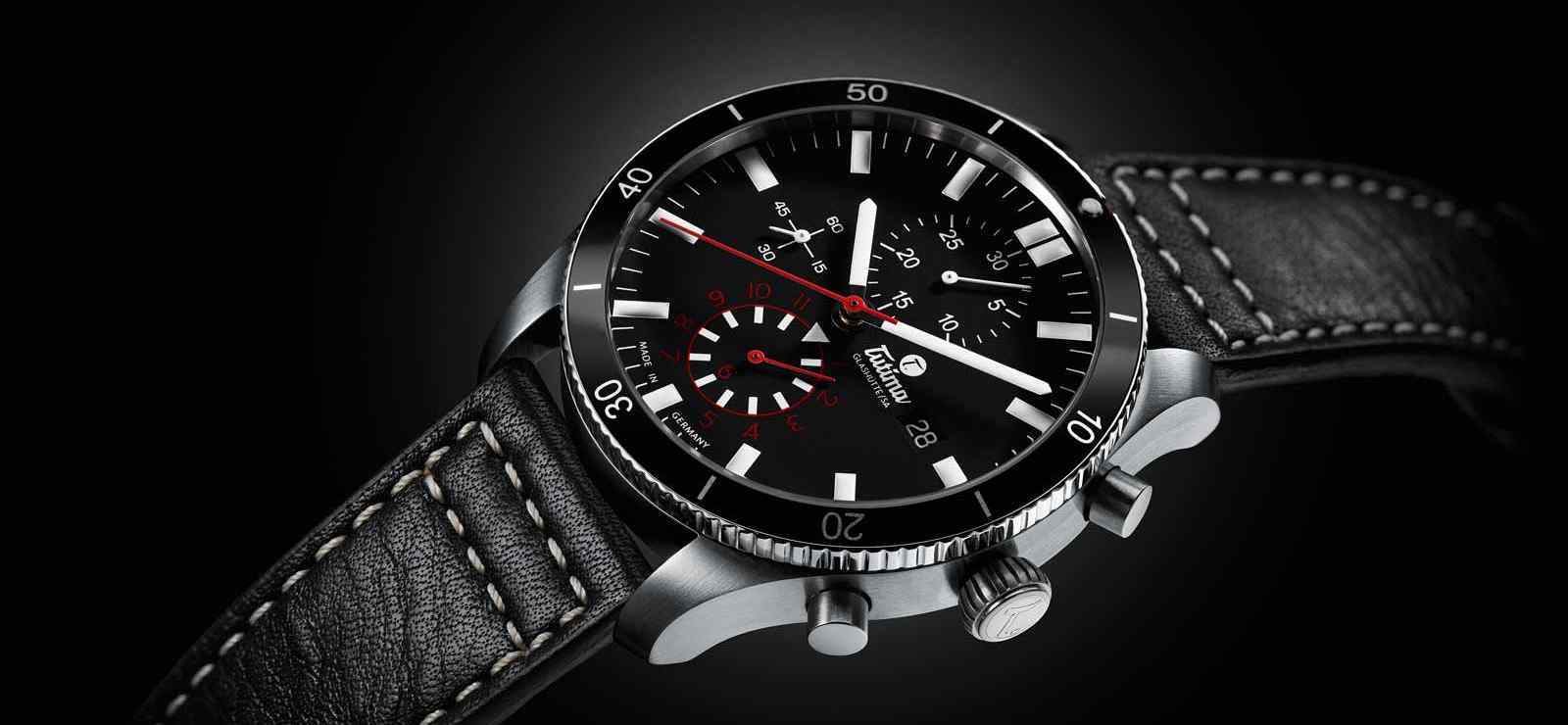 Tutima Glashütte Sa Grand Flieger 6401-01 Airport Chronograph Watch ...